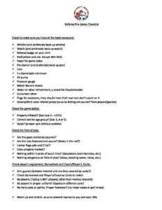 Referee Pre-game Checklist - Beaumont Soccer Association | Beaumont ...